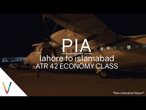PIA Lahore to New Islamabad Airport Atr 42-500 Economy Class Review