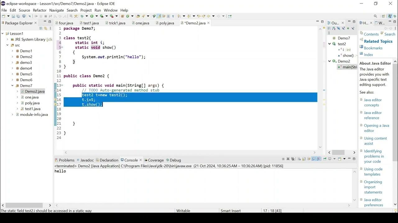 Static Keyword in Java - YouTube