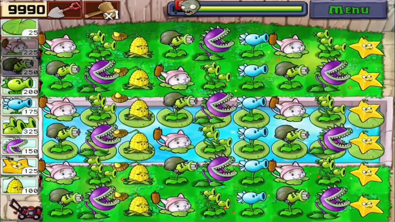 Plants vs Zombies | Duo Plants Gameplay | Gatling Pea & Chomper vs ...