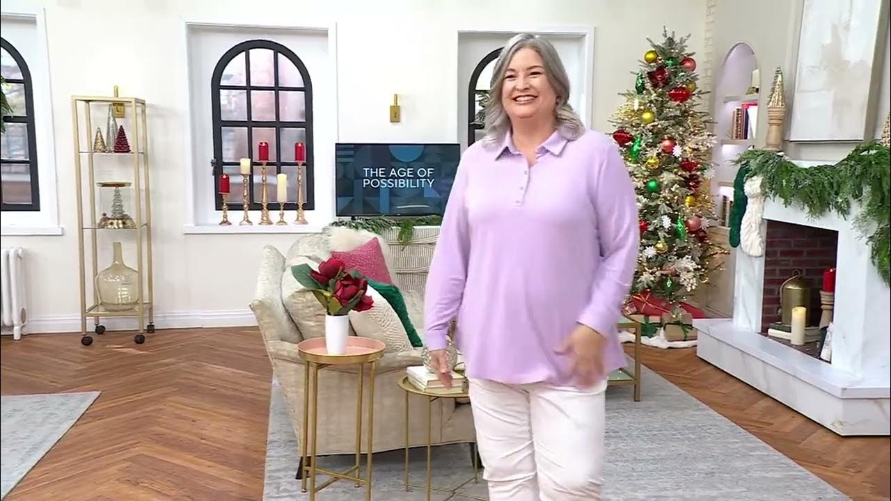 Denim & Co. Printed Heavenly Jersey Godet Tunic on QVC - YouTube