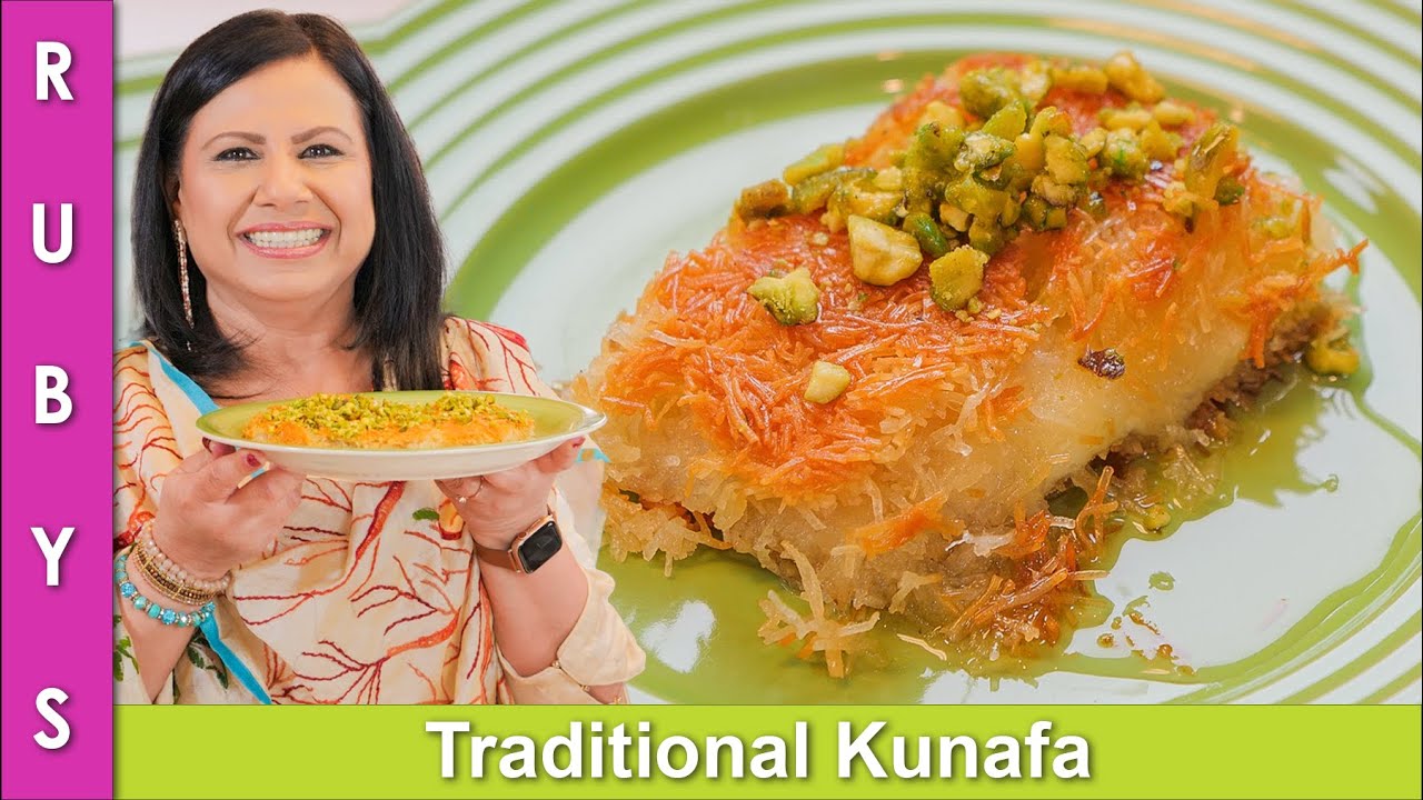 New! Original Style Kunafa Arabic Sweet Dish Recipe in Urdu Hindi - RKK ...