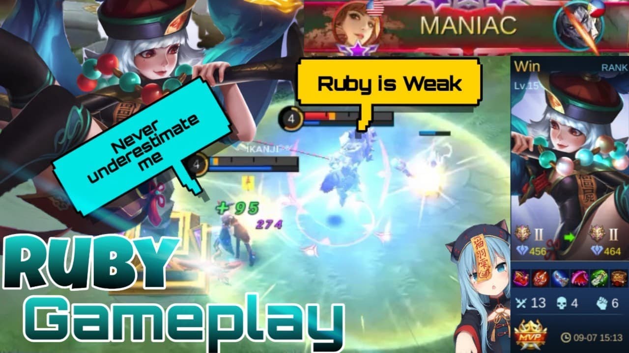 Maniac RUBY GAMEPLAY | Never Underestimate Ruby | Mobile Legend - YouTube