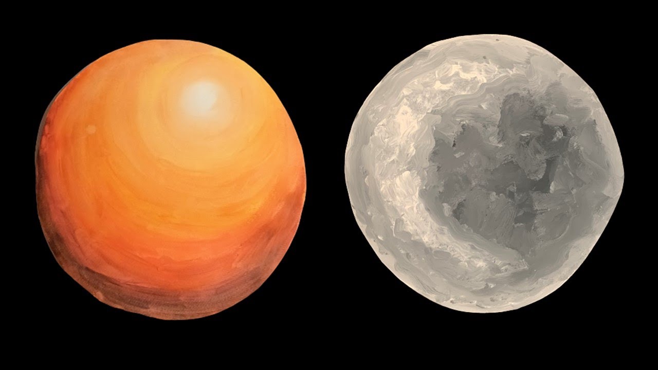 Painting 3D Spheres: Planets & Moon - YouTube