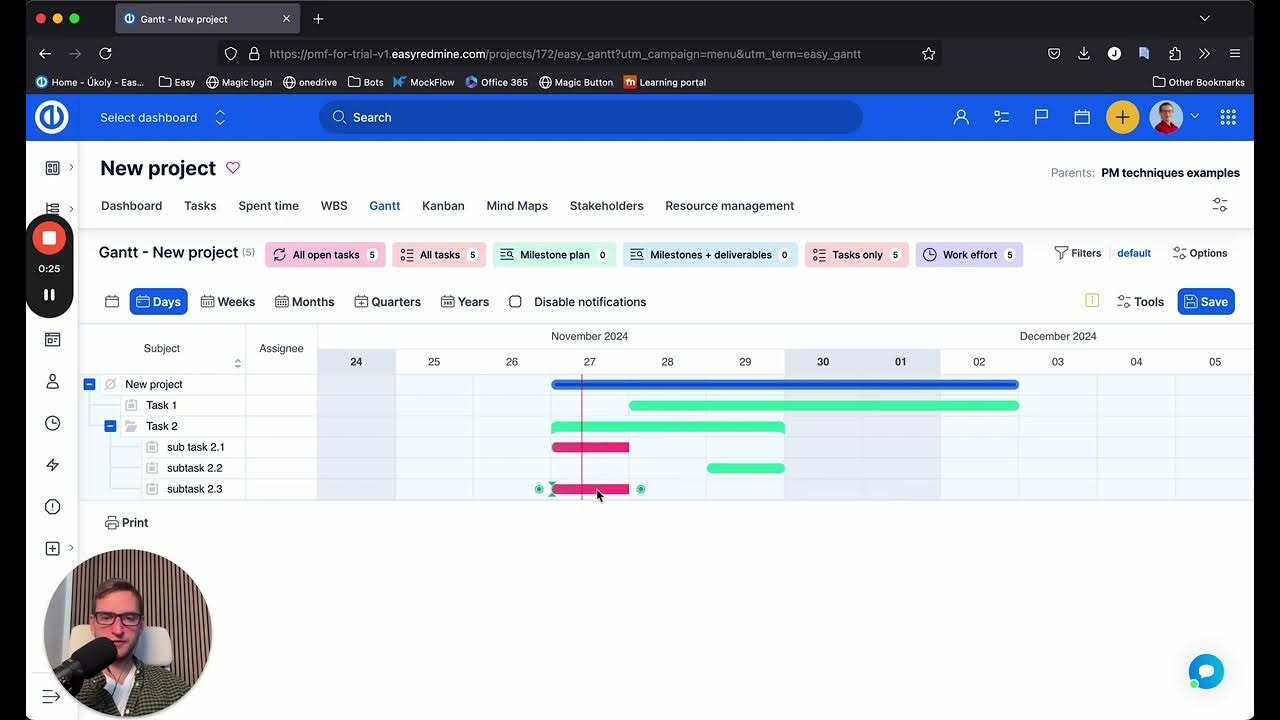 Easy Redmine: Gantt chart - YouTube