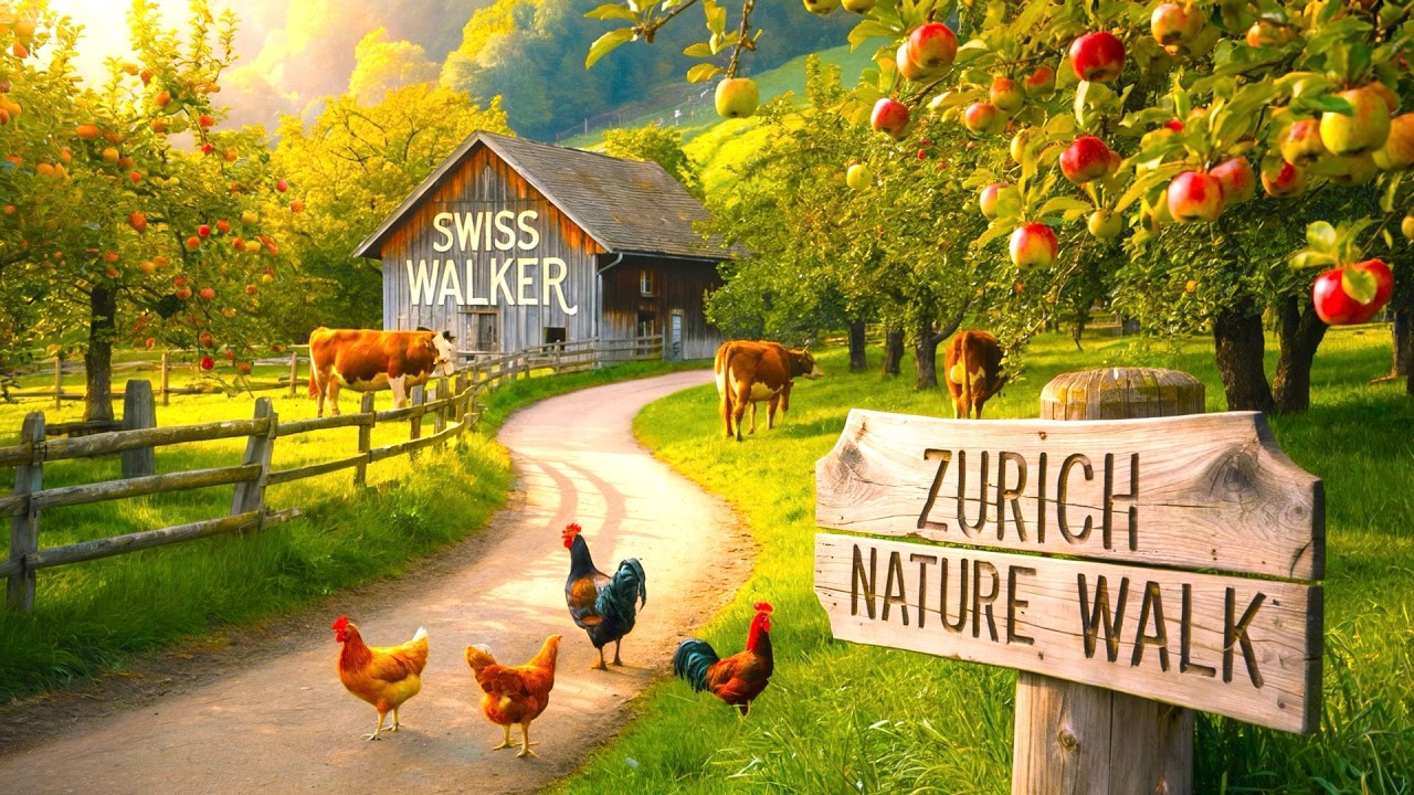 Zurich Outskirts Walking Tour: Scenic Nature & Fruit Farms HDR 4K60🇨🇭 ...