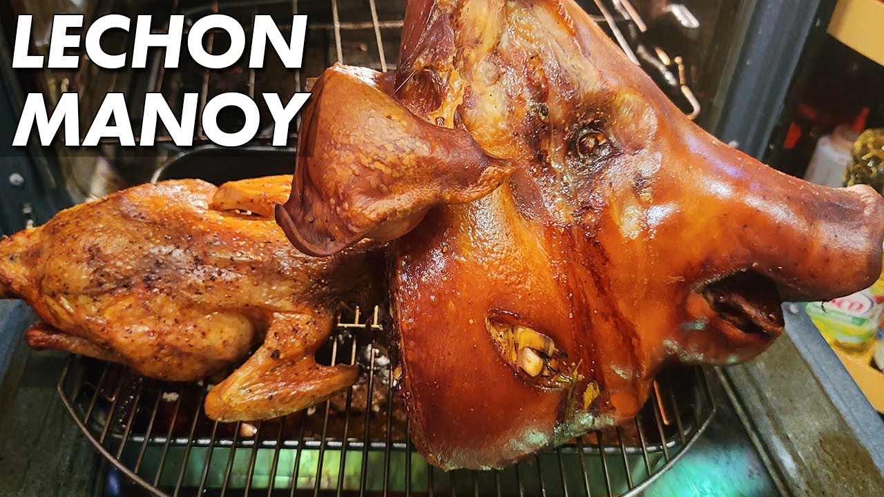 INDOOR COOKING | LECHON ULO NG BABOY + LECHON MANOK = LECHON MANOY ...
