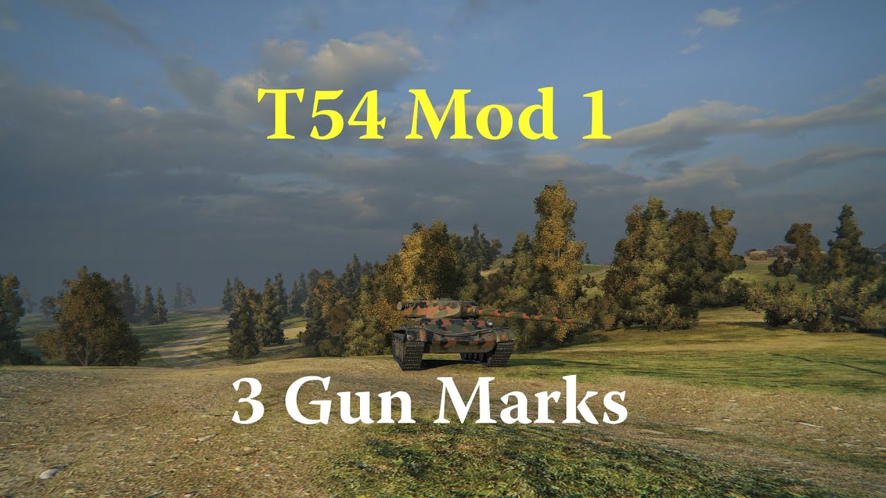 World of Tanks - T54 Mod 1 3 Gun Marks - YouTube
