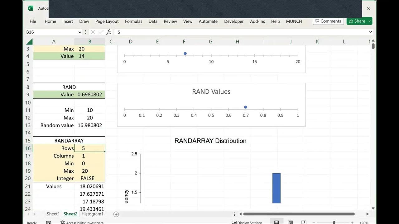 ACST1052 Excel Demo: RAND() and RANDARRAY() functions - YouTube