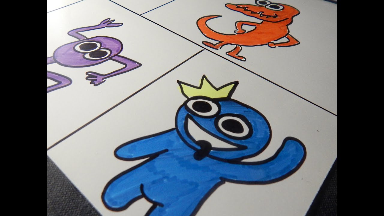 How to draw a Rainbow Friends using the numbers / Easy and Simple ...