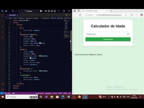 Calculadora de idade usando HTML CSS JavaScript - YouTube