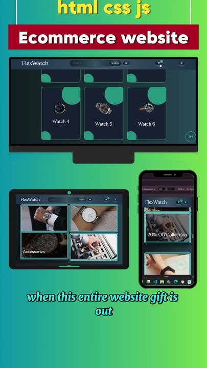 Build A Responsive Ecommerce Website Using HTML CSS and JavaScript | FlexWatch #shorts # ...
