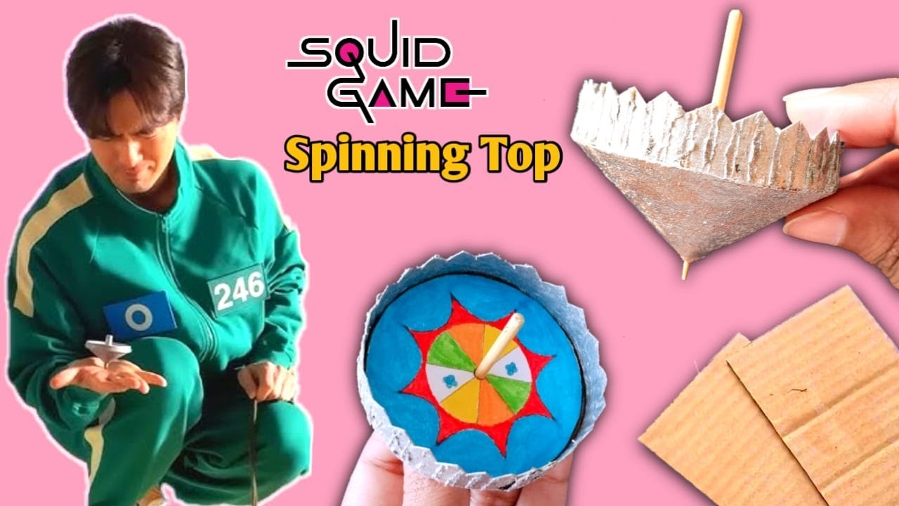 How to Make a Squid Game Spinner Top, How to Make a Spinning Toy ...