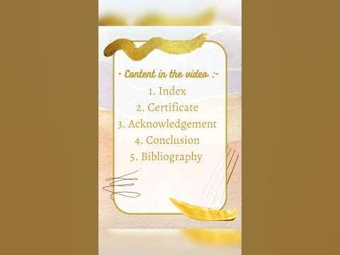 HOW TO WRITE INDEX/CERTIFICATE/ACKNOWLEDGEMENT/CONCLUSION/BIBLIOGRAPHY IN ENGLISH FOR PROJECT ...