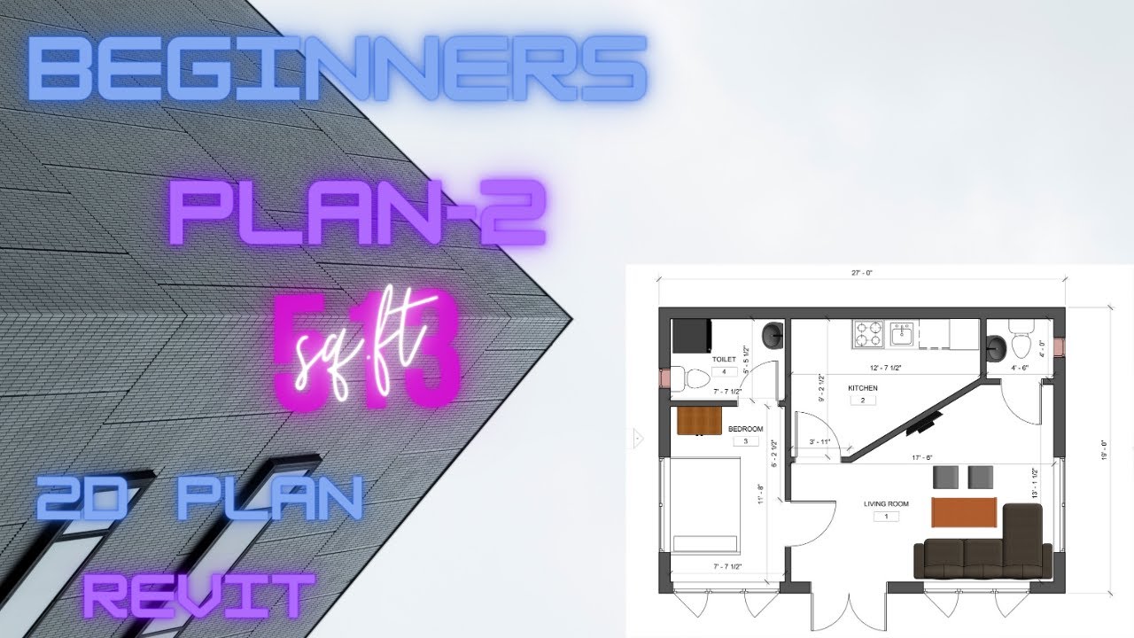 Revit Beginner's Project - Floor plan -2 [513 Sq.Ft] - YouTube
