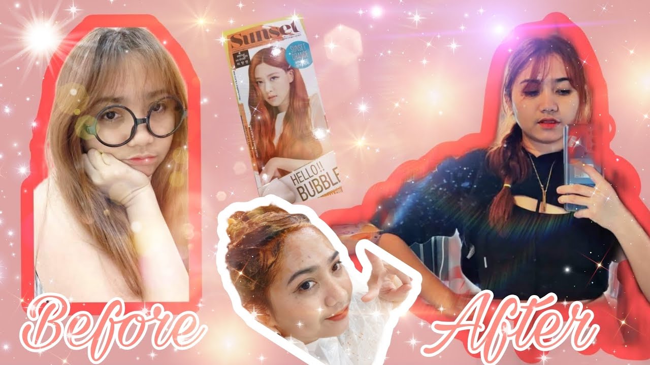 I DYED MY HAIR USING BLACKPINK MISE EN SCENE HELLO BUBBLE (SUNSET ...