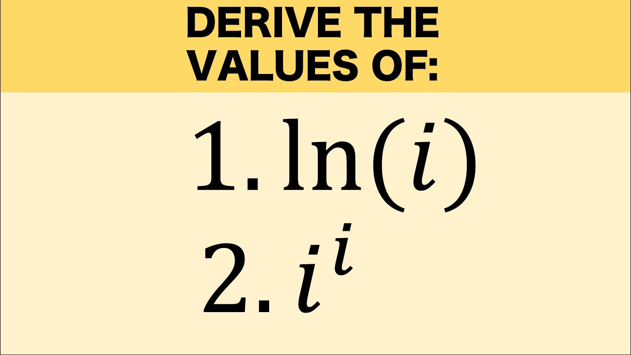 The Crazy Word Of Complex Numbers Imaginary Number Raised To Imaginary