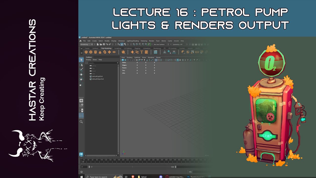 Autodesk Maya Lecture 16 - Petrol Pump Lights And Render Output ...