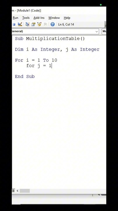 VBA Basic - Multiplication Table #exceltips #exceltricks - YouTube
