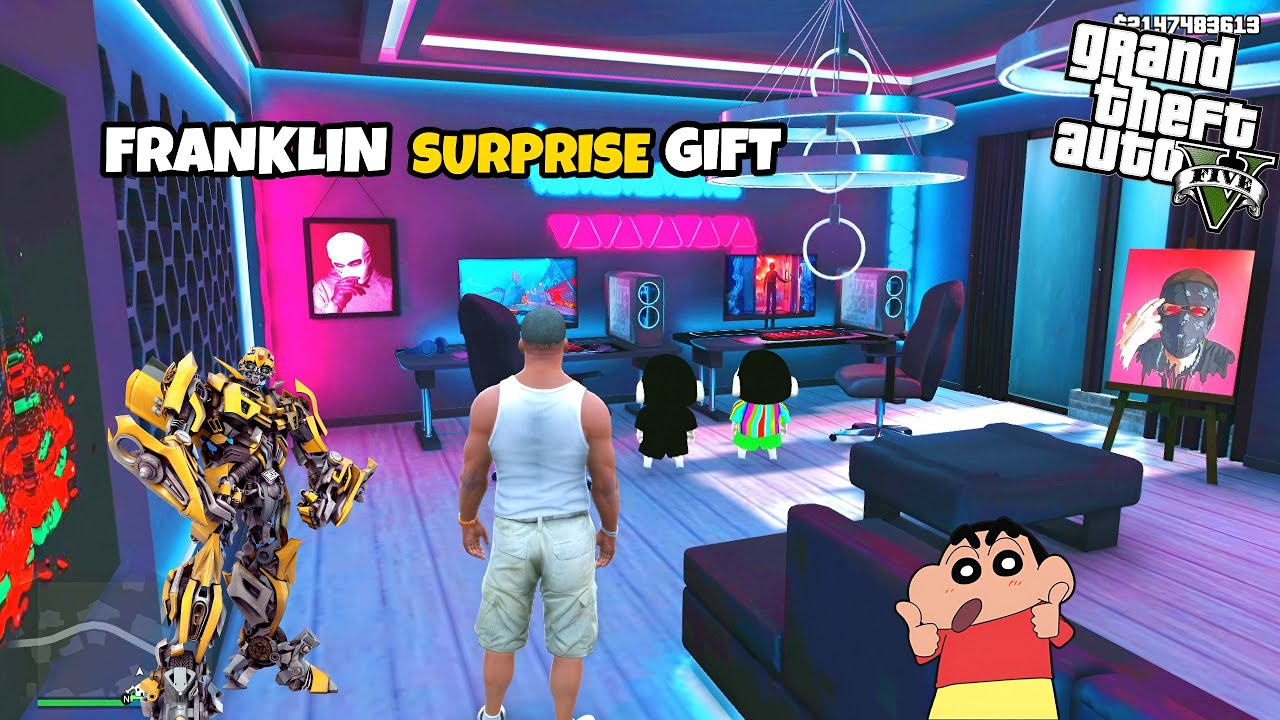 GTA 5 : Franklin Build Luxury Gaming Room - YouTube