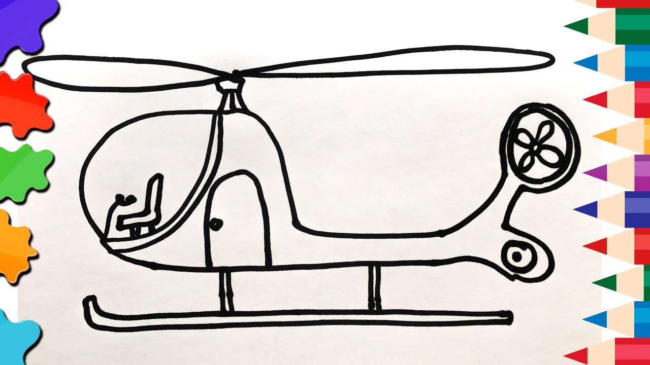 26How To Draw Helicopter. Drawing and Coloring Helicopter. Drawing for ...