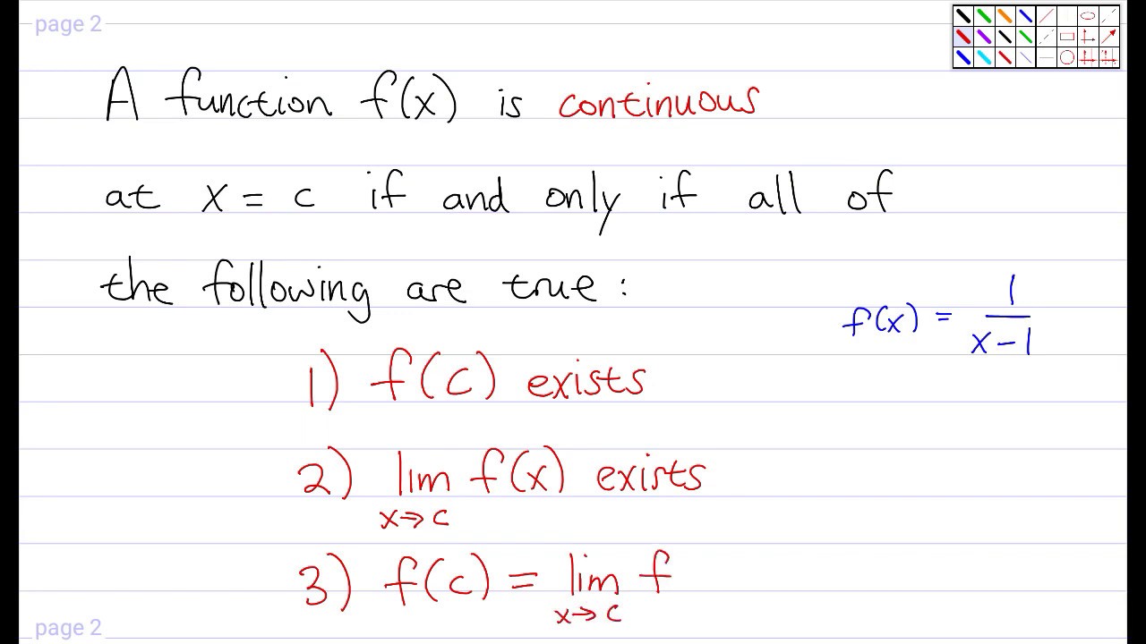 Limits Of Functions (Part 4: Continuous Functions) - YouTube