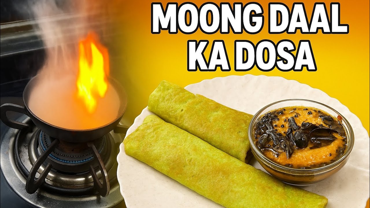 Crispy Moong Daal Dosa Recipe | No Rice, No Fermentation | Healthy ...
