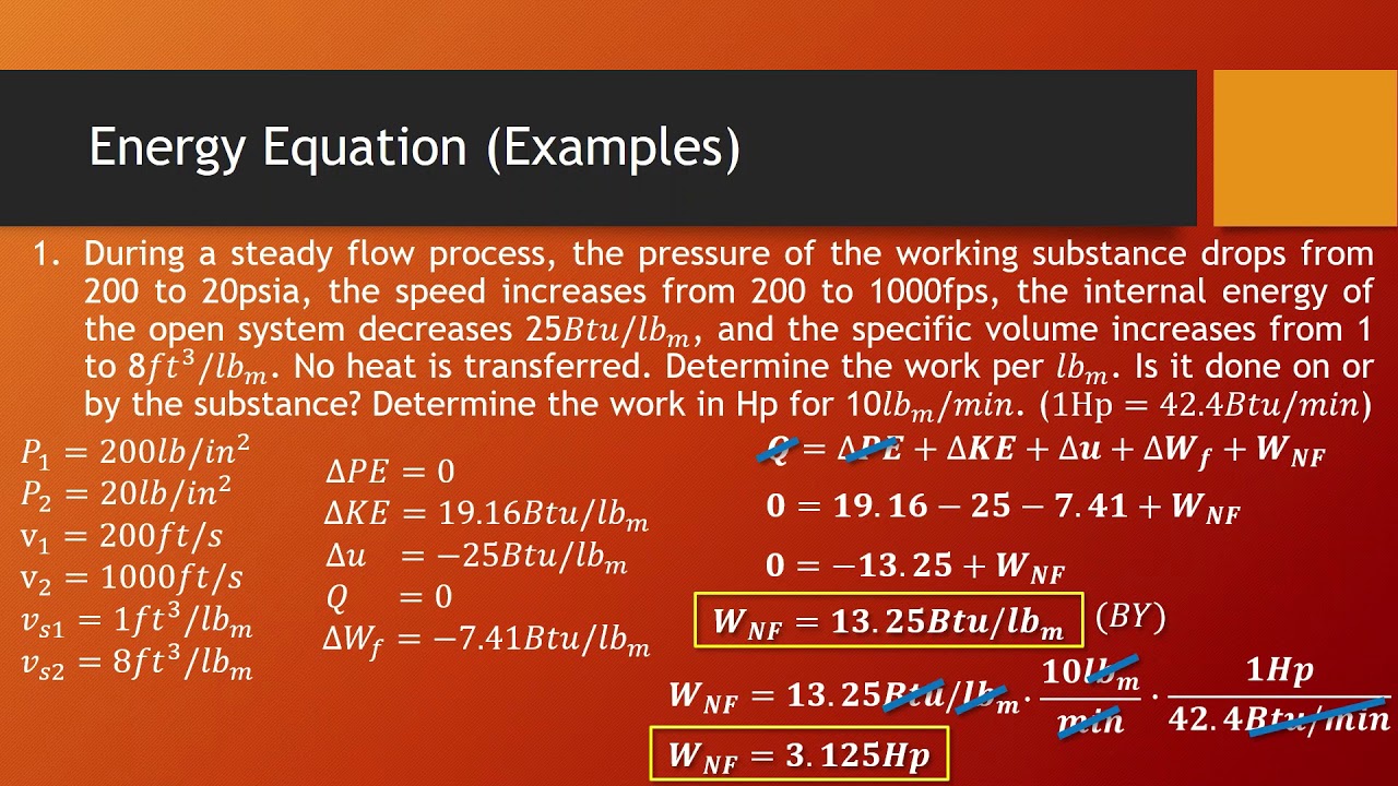Thermodynamics - First Law and the Energy Conservation Equation (Topic ...