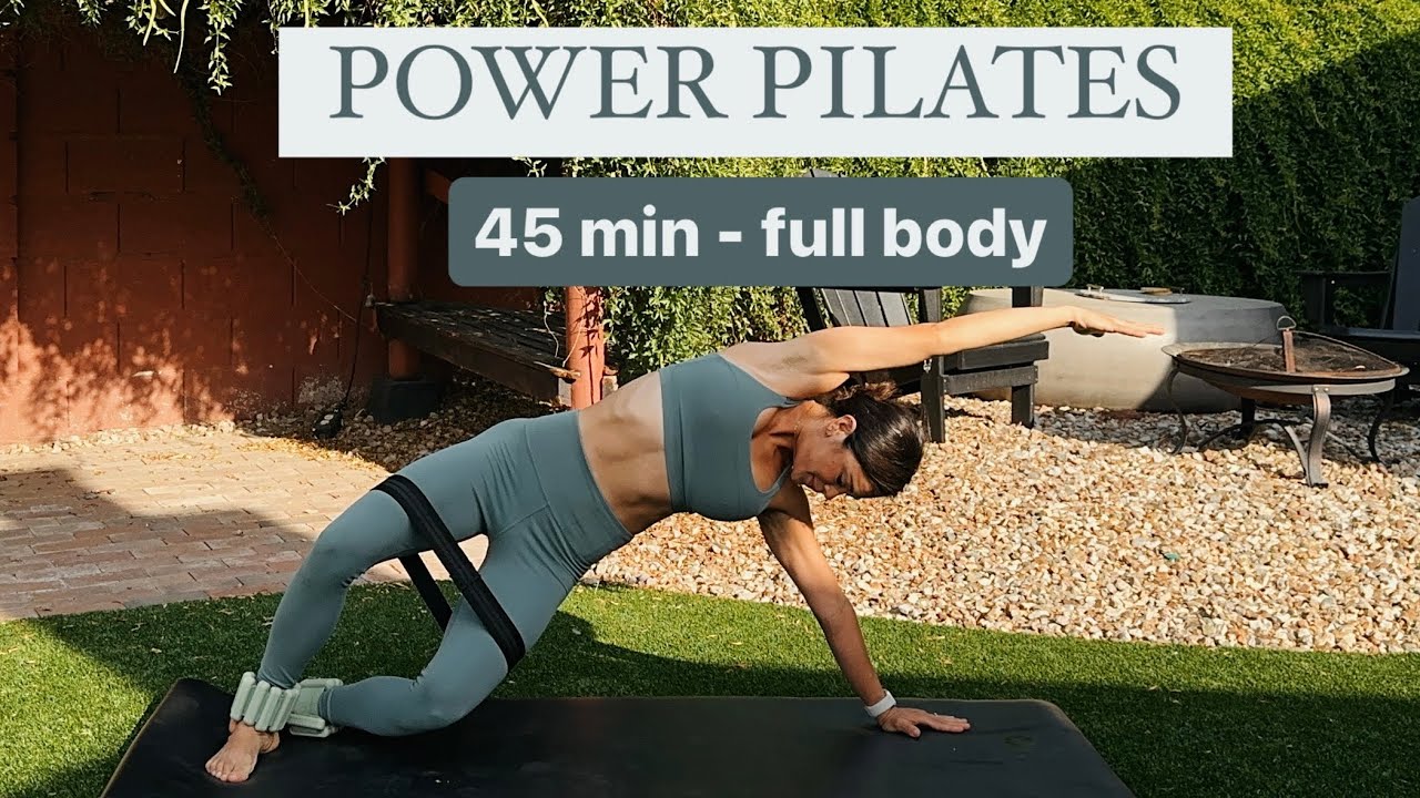 45 Min Full Body Power Mat Pilates | ankle weights and resistance band ...