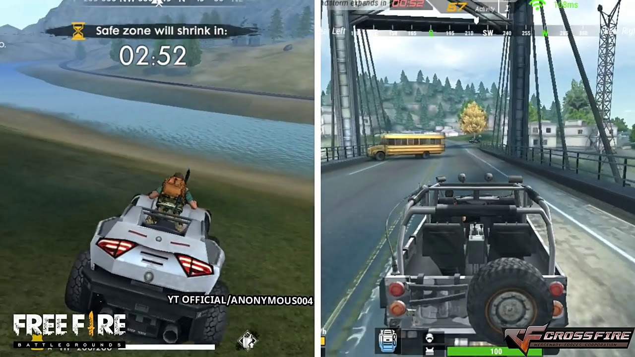 FREE fire v/s Cross fire - YouTube