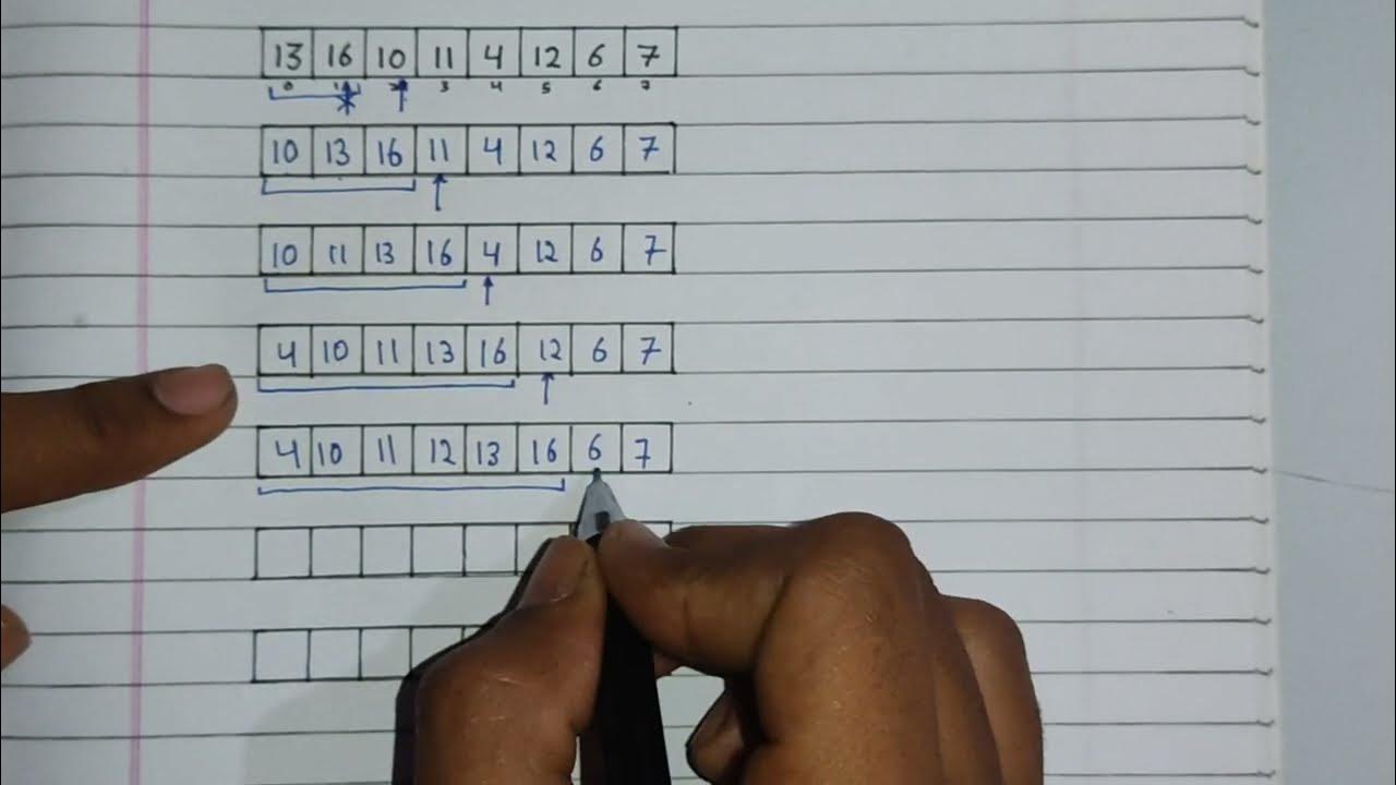 #9. Insertion sort algorithm(AKTU Questions)//@brevilearning - YouTube