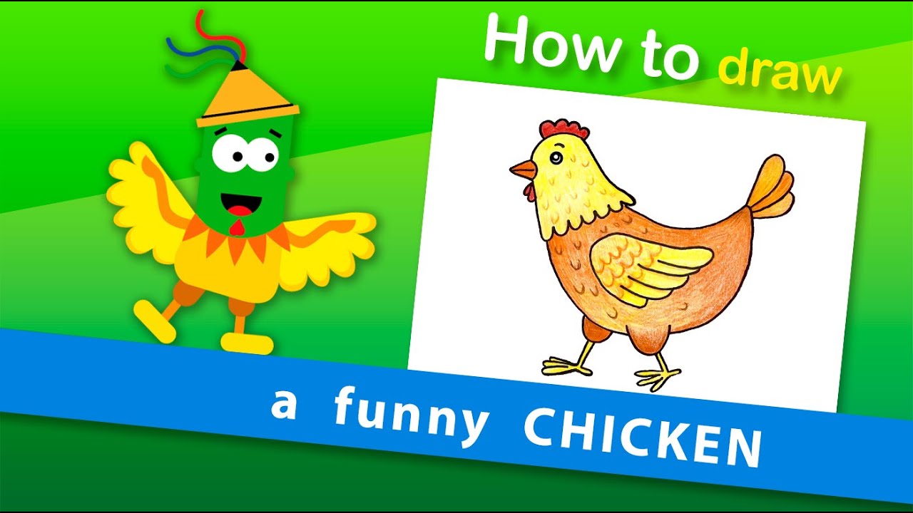How to draw a Chicken. Draw a funny Chicken with Easy Pen - YouTube