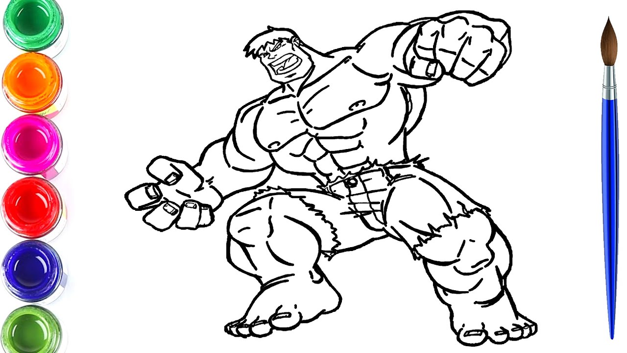 Hulk Drawing, Painting & Coloring for Kids & Toddlers | Kids Art | How ...