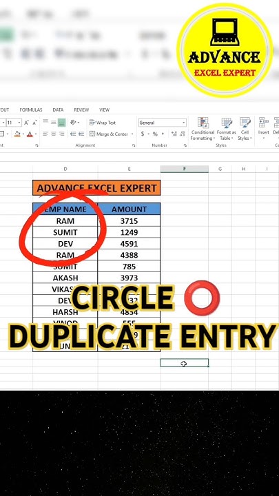 ⭕👍🏻CIRCLE DUPLICATE ENTRY || MICROSOFT EXCEL💯 || #excel #shortsfeed #shorts #youtube #trending ...