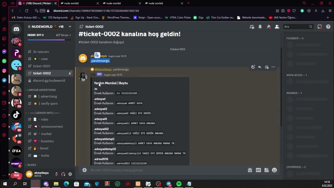 DİSCORD SORGU BOTU DİSCORD MERNİS 2022 ÜCRETSİZ MERNİS 2022 DİSCORD 2022 SORGU BOTU - YouTube