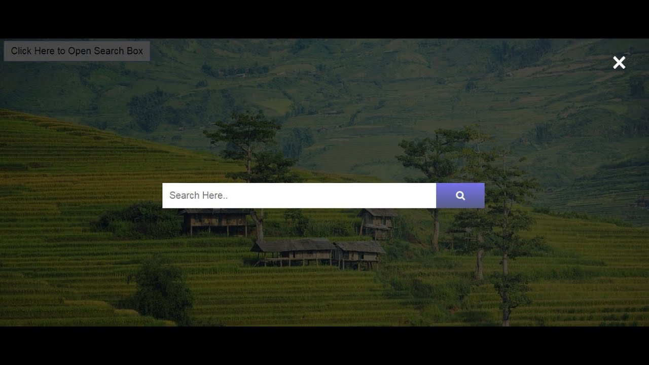 Full Screen overlay search box | HTML,CSS and JavaScript - YouTube
