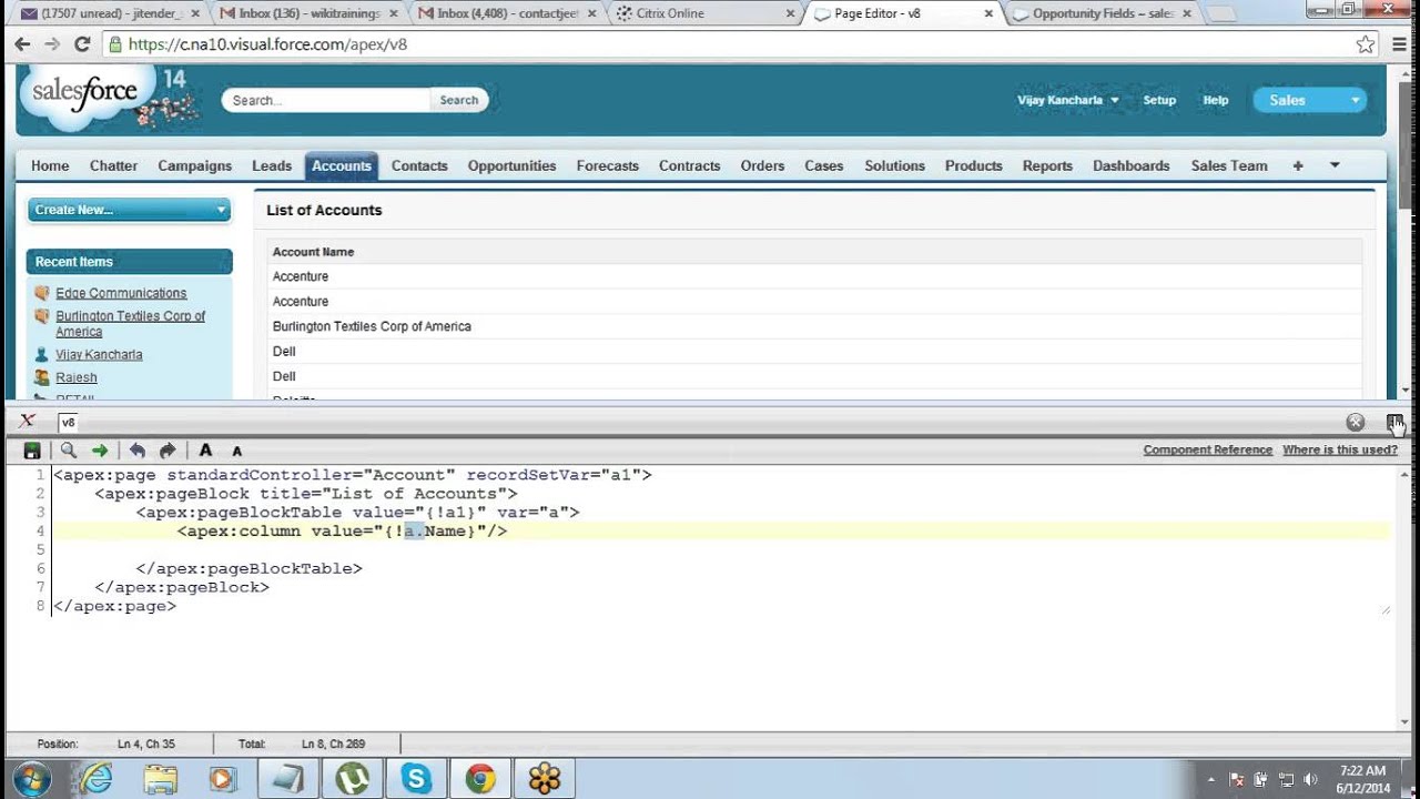 Displaying List of Records On Visualforce Page By Wikitrainings - YouTube