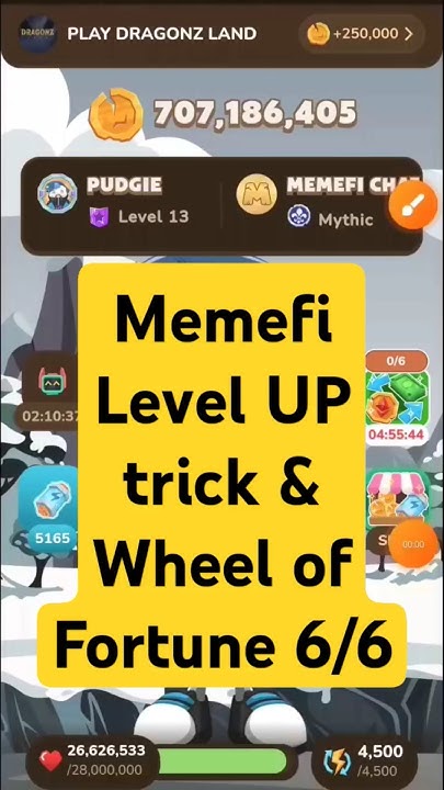 MEMEFI Level up trick | MEMEFI Wheel of Fortune | MEMEFI club | Memefi coin update | Memefi #fyp ...