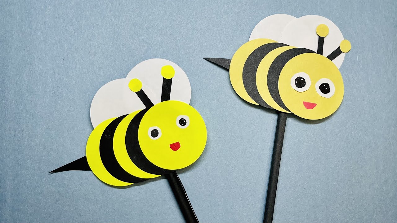 Easy DIY | How to make a Paper Bee puppet craft for kids - YouTube