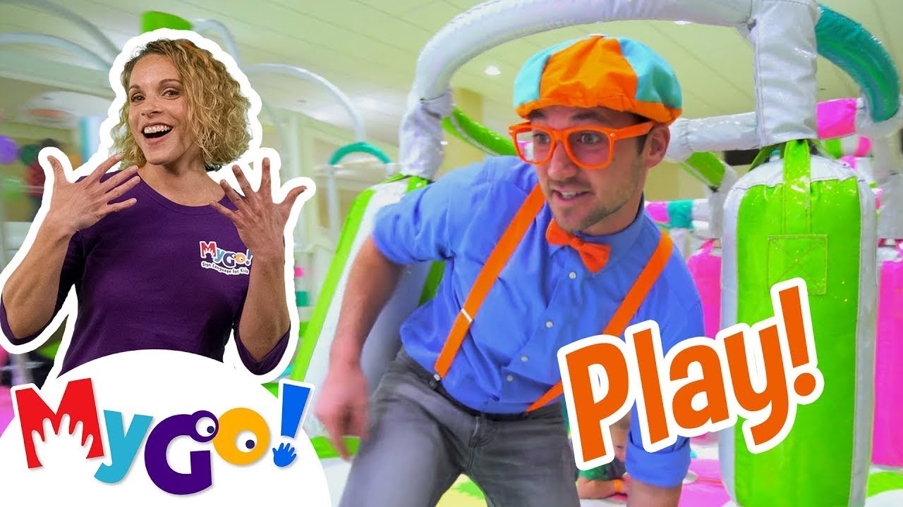 Blippi Visits an Indoor Playground | Playgrounds for Kids | MyGo! Sign ...