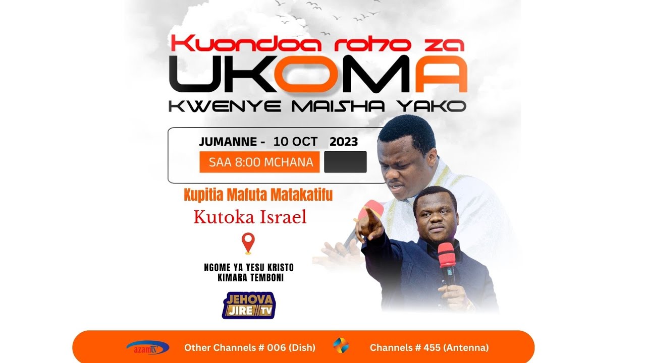 [10.10.2023] KUONDOA ROHO ZA UKOMA KWENYE MAISHA YAKO KWA KUMIMINIWA ...