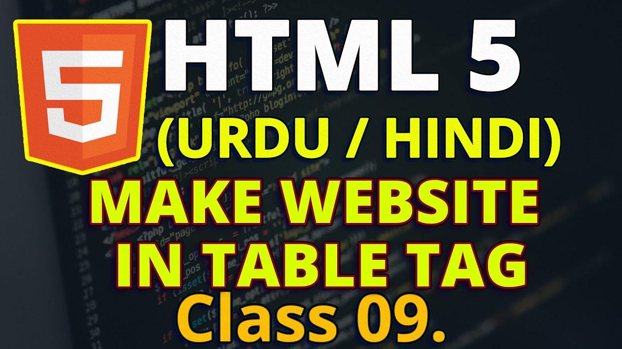 HTML Tutorial for Beginners - Class 09 - Website layout in table tag ...