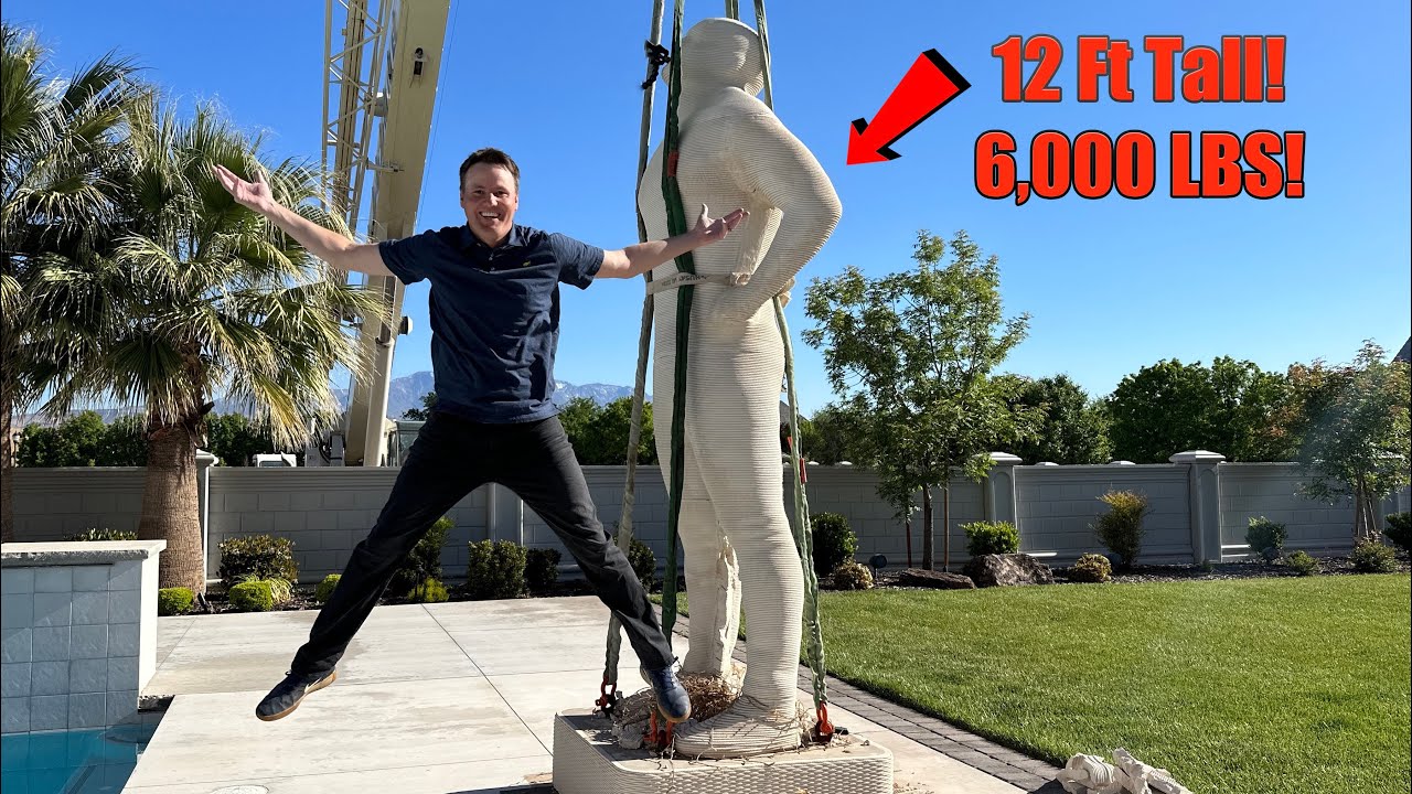 Time to Remove GIANT Statue in our Yard! - YouTube