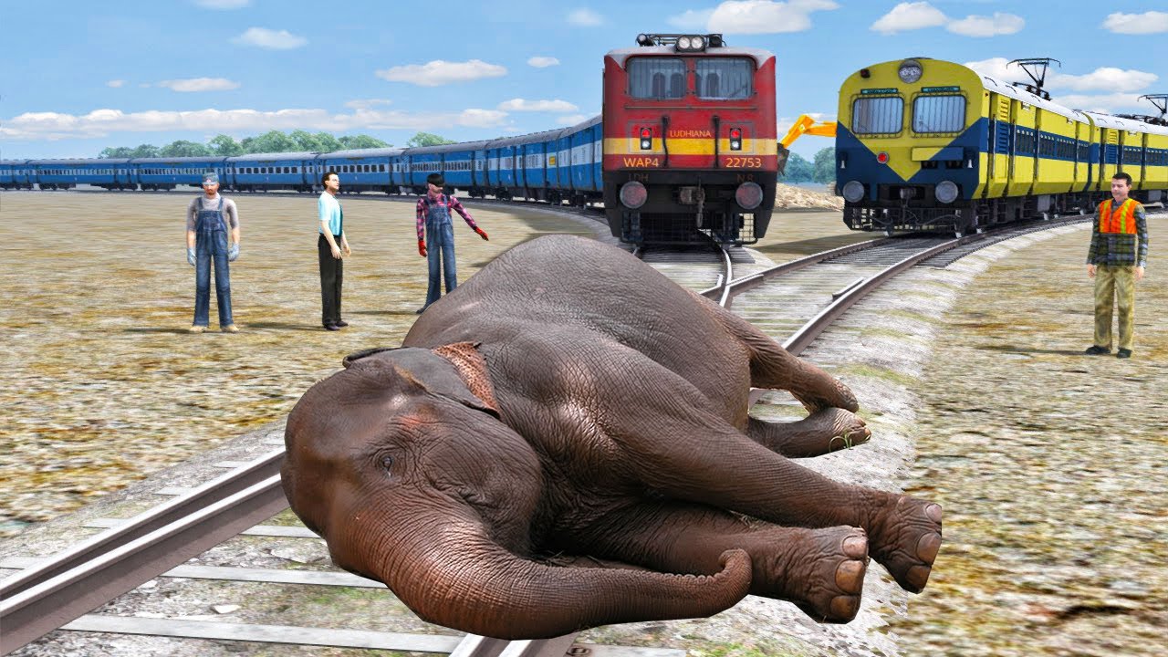 ANGRY ELEPHANT vs TRAIN -:- Stops The Train :-: Train Simulator ...