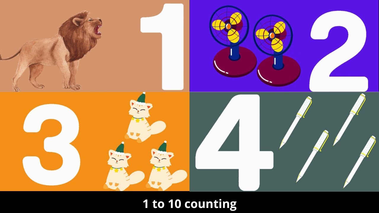 one to ten (1 to 10) counting with animal and other thing full teaching ...