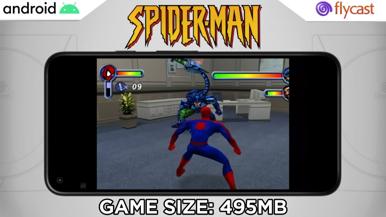 SPIDER-MAN [60 FPS] | FLYCAST ANDROID | SEGA DREAMCAST GAMEPLAY - YouTube