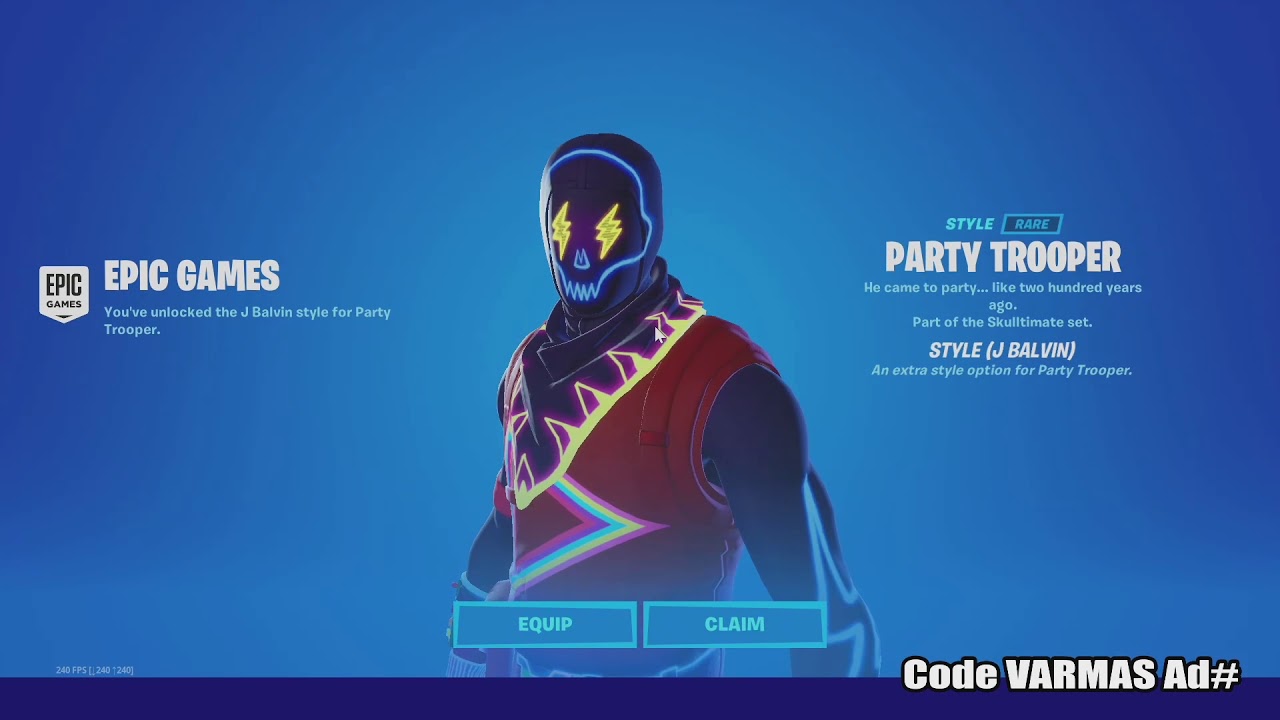 Unlocked J Balvin Party Trooper Edit Style in Fortnite - YouTube