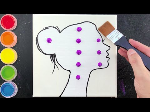 Painting a Wolf Forest in a Girl’s Profile! | Canvas painting for beginners