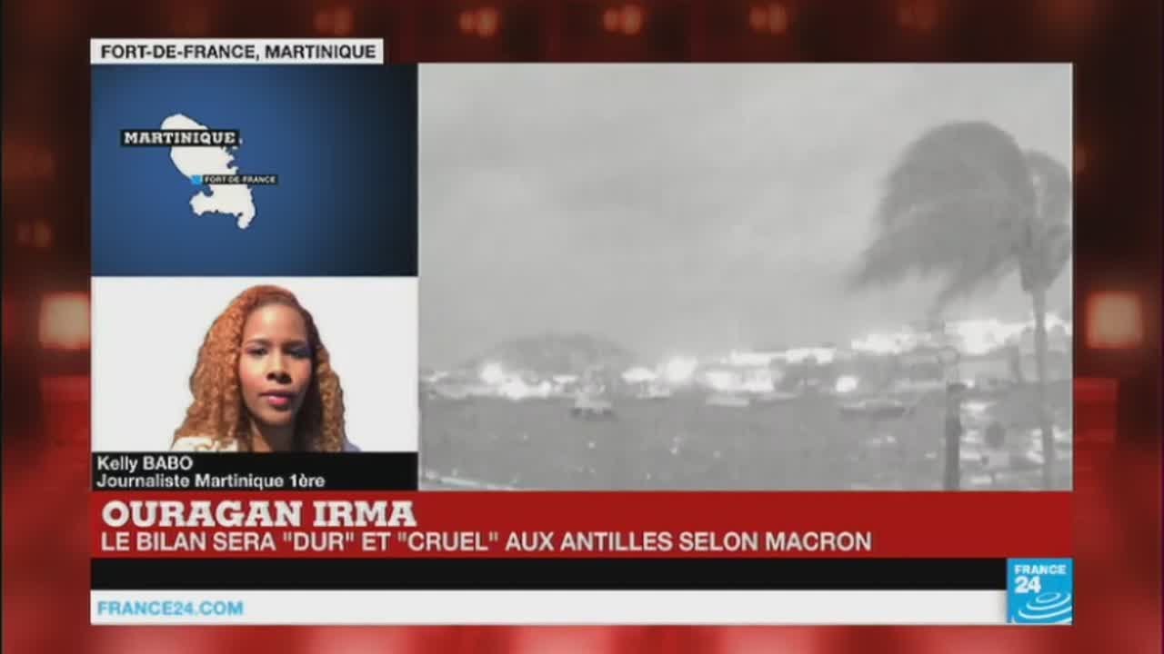 Irma : correspondance de Kelly Babo, journaliste Martinique 1ère - YouTube