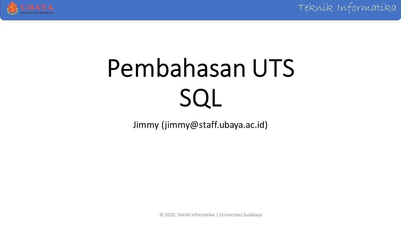 Pembahasan UTS SQL - YouTube