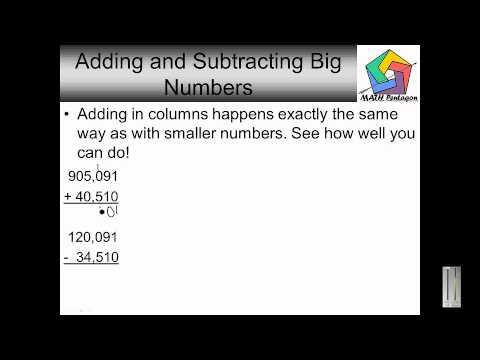 4th Grade Adding and Subtracting Big Numbers - YouTube